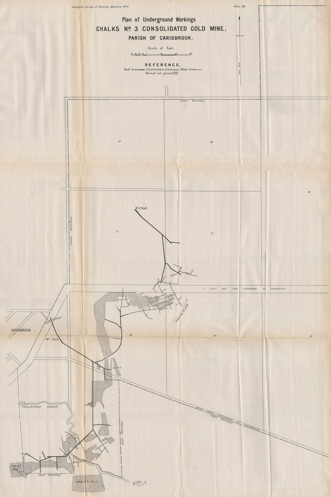 Chalks No. 3 Consolidated Gold Mine, Carisbrook. Victoria, Australia ...