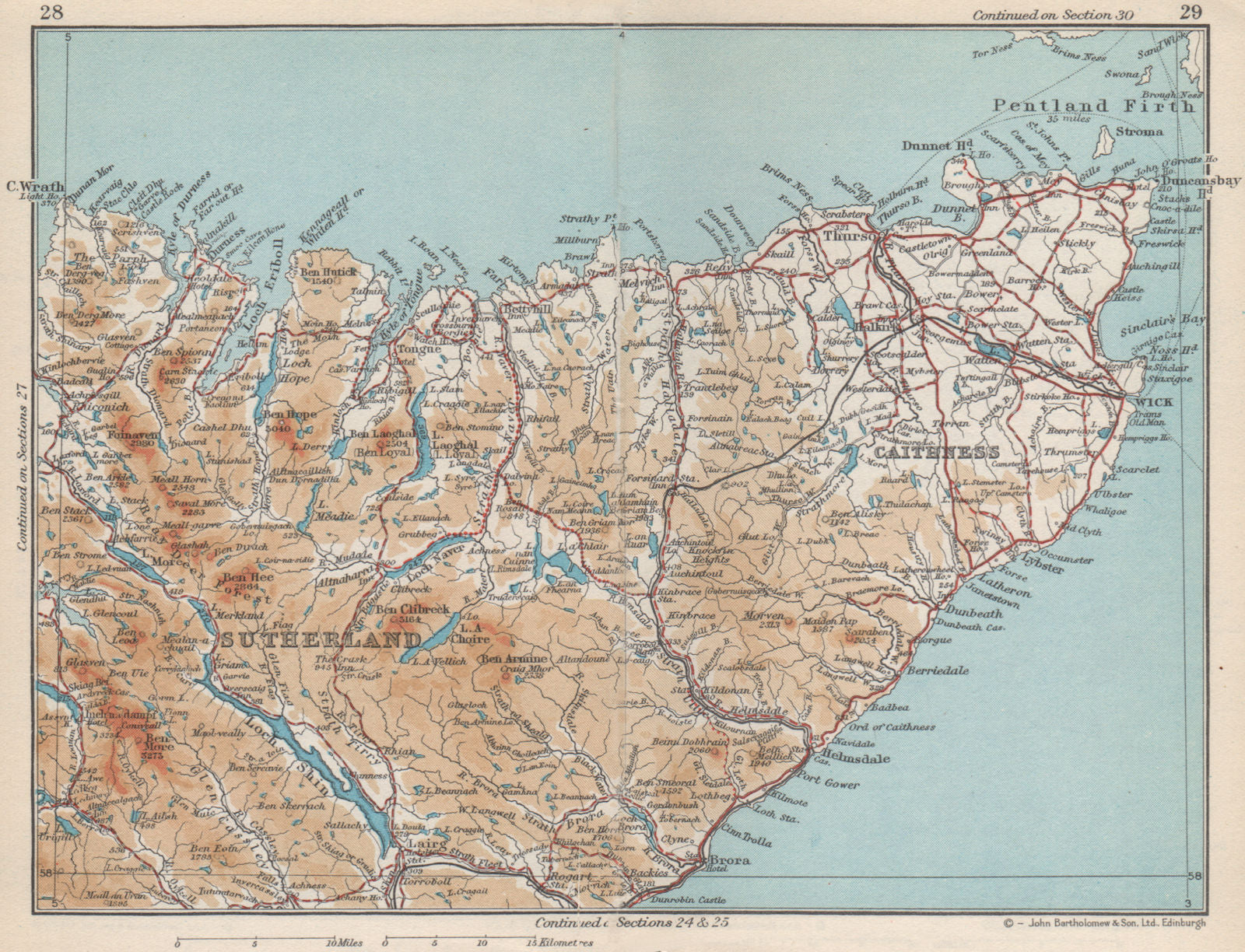 NW SCOTLAND. Sutherland & Caithness. Vintage map plan. Scotland 1959 ...