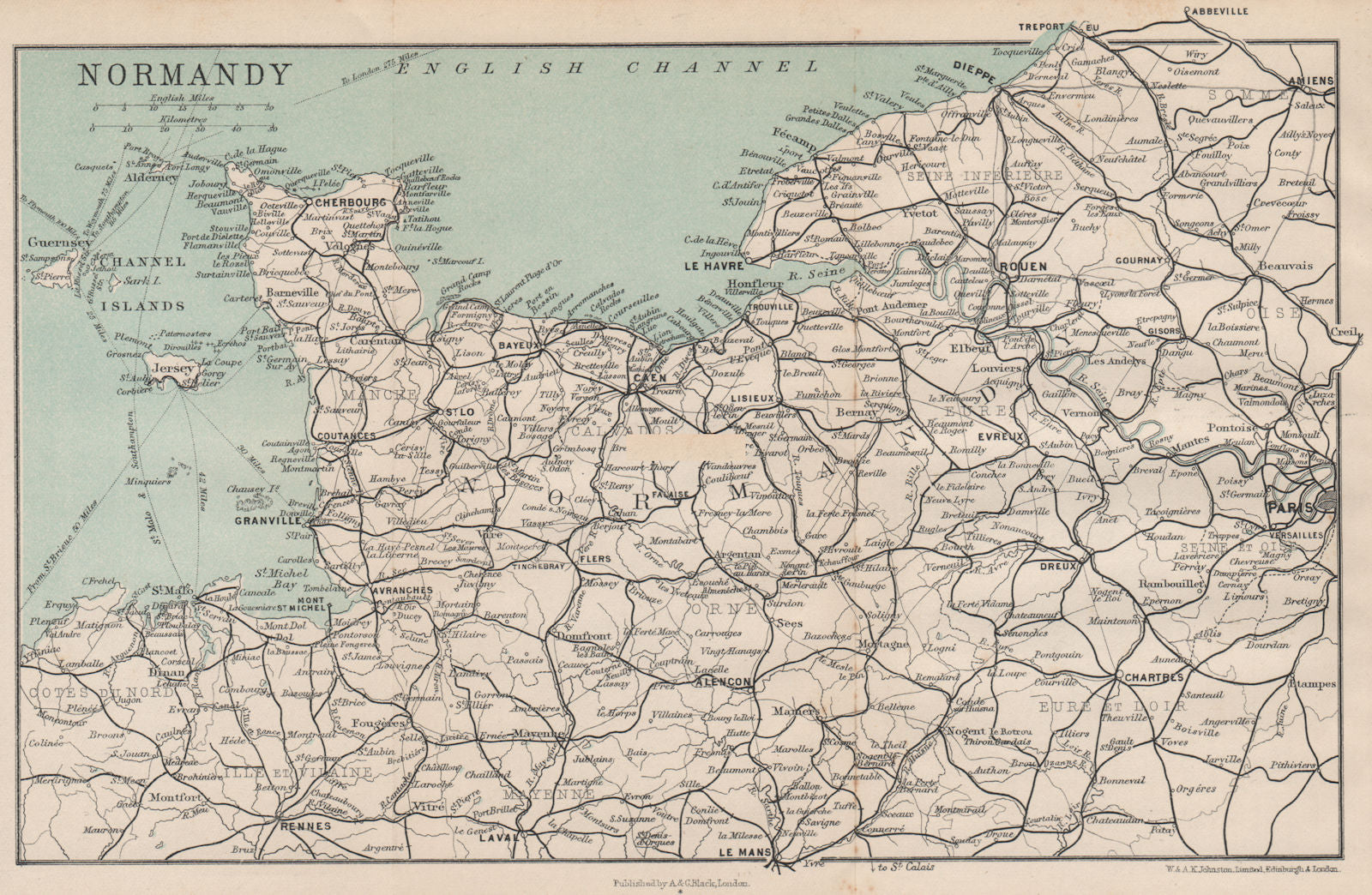 NORMANDY NORMANDIE. Railways chemins-de-fer. France 1913 old antique ...