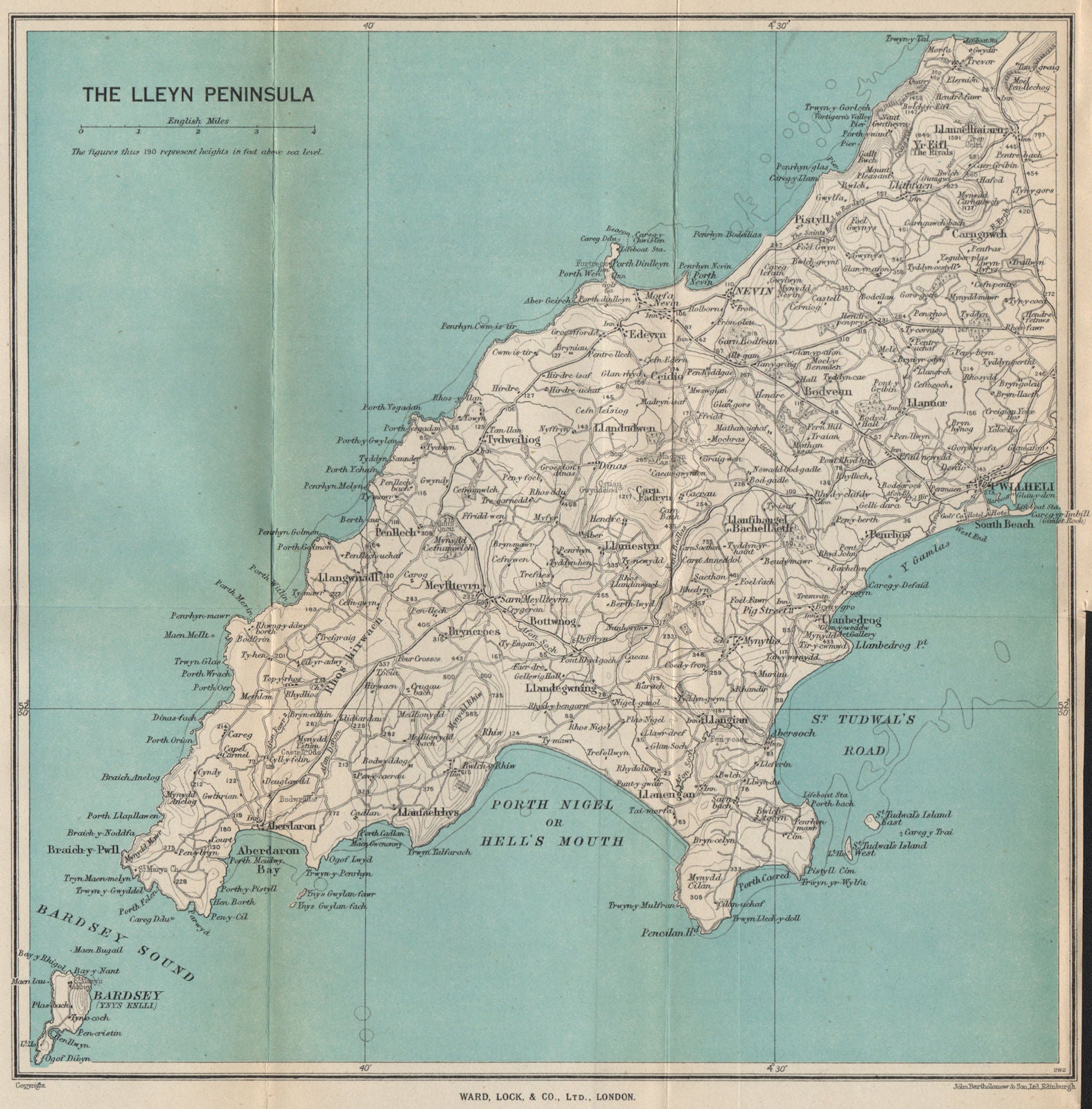 THE LLYN PENINSULA. Pwllheli. Barmouth. Wales. WARD LOCK 1948 old ...