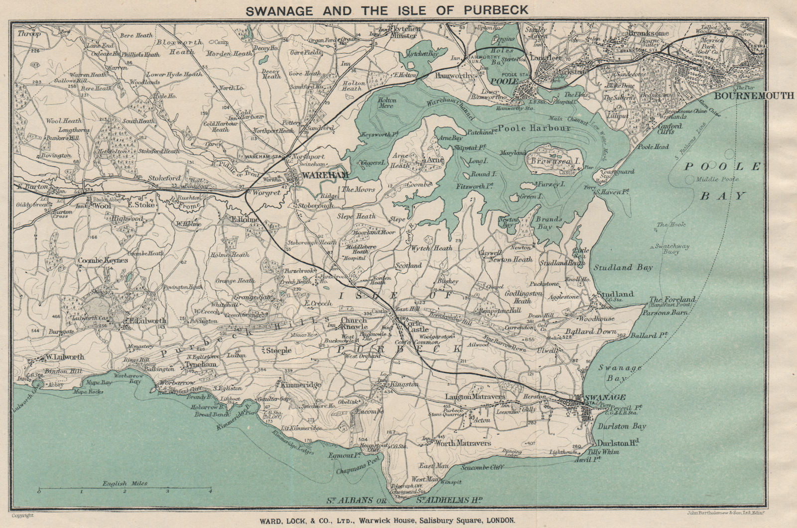 ISLE OF PURBECK. Swanage Wareham Bournemouth Poole. Dorset. WARD LOCK ...