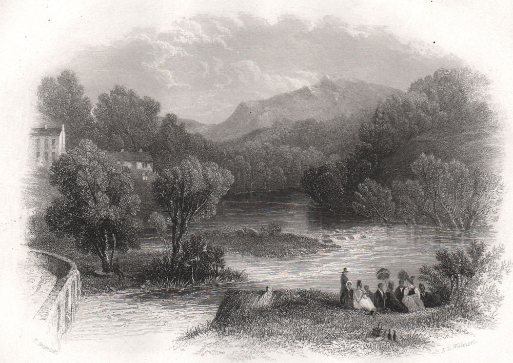 Meeting of the Waters, Wicklow. Ireland 1835 old antique vintage print ...