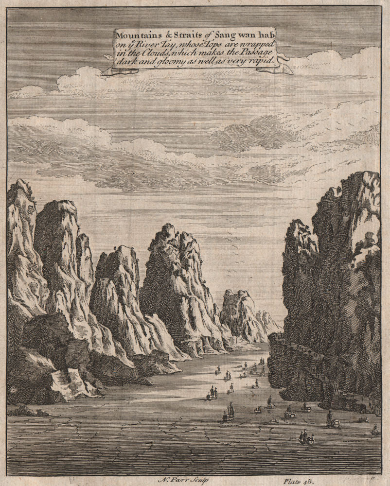CHINA. Mountains & Straits of Sang Wan Hab on the River Tay. PARR 1746 ...