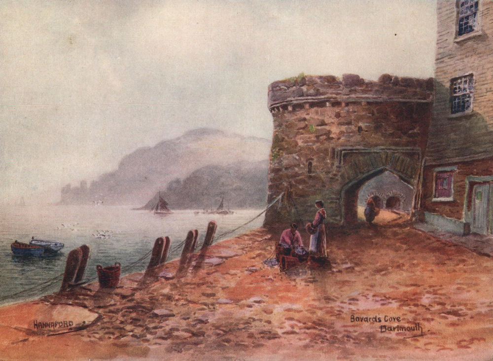 Bayard's Cove, Dartmouth, South Devon, by Charles E. Hannaford 1907 old ...