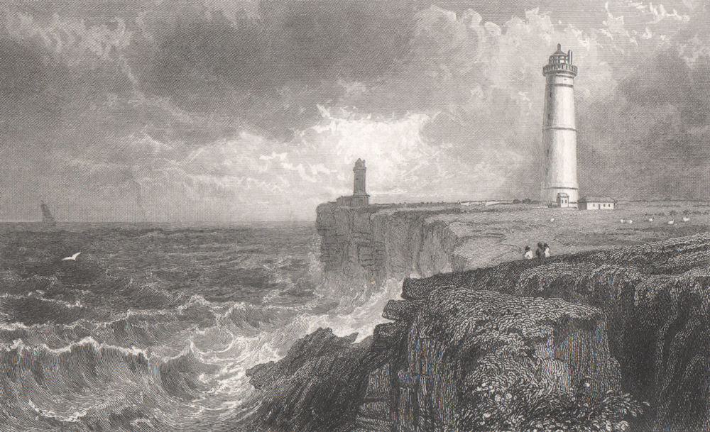 Lighthouse at Nash Point, St. Donats, Glamorganshire, by Henry ...