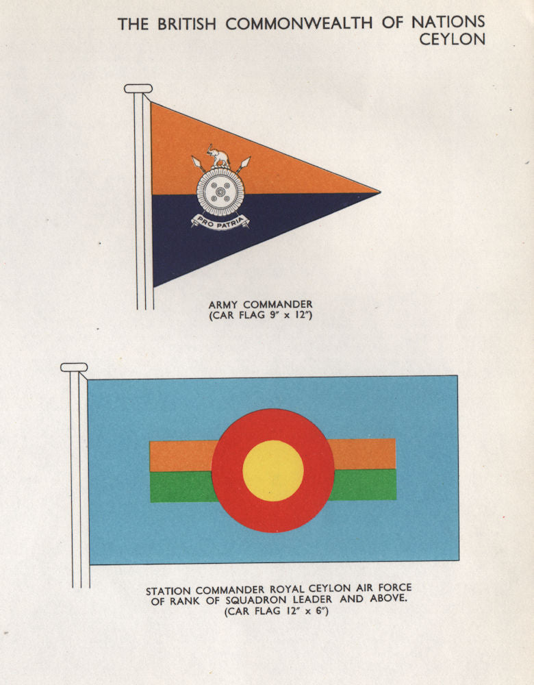 CEYLON FLAGS. Army Commander. Station Commander Royal Ceylon Air Force ...