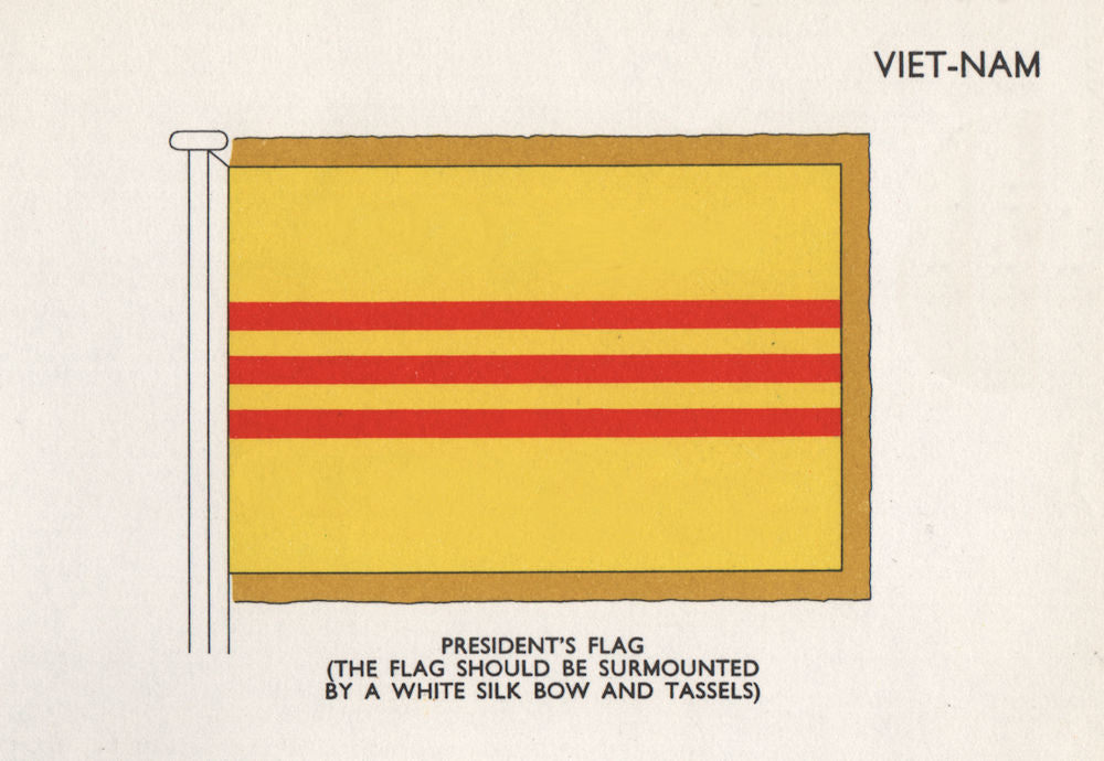 VIETNAM FLAGS. President's Flag 1958 old vintage print picture ...
