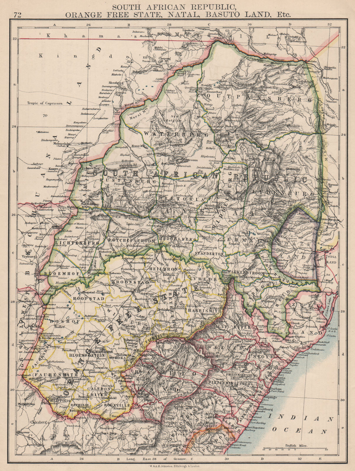 COLONIAL SOUTH AFRICA. Orange Free State Natal Basutoland SA Republic ...