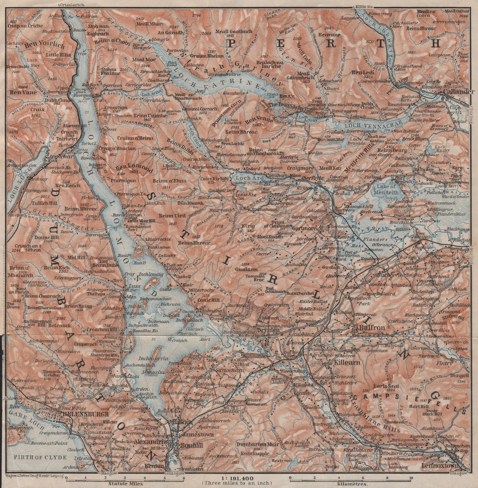 LOCH LOMOND & THE TROSSACHS. Helensburgh Balloch Drymen. Scotland 1906 ...