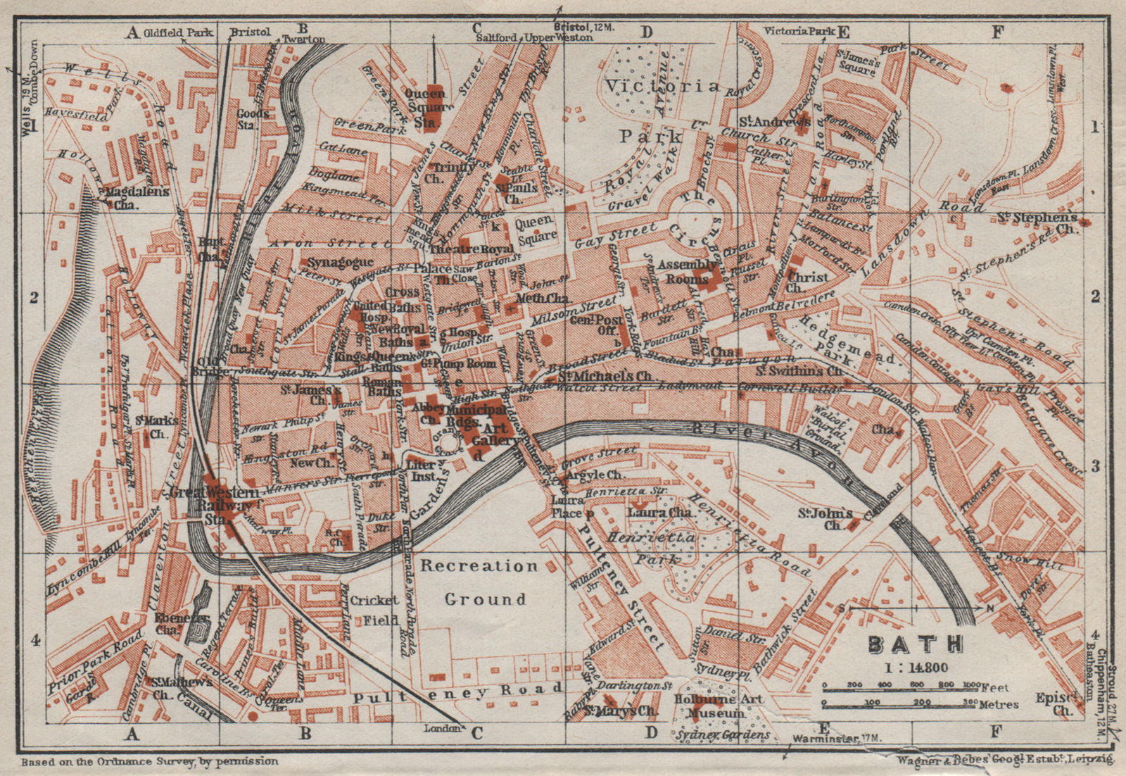 BATH town city plan. Circus Pulteney Bridge Royal Crescent. Somerset ...