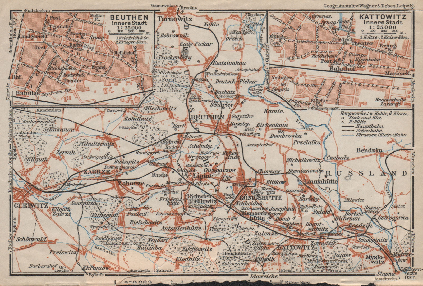 METROPOLIA SILESIA. BYTOM & KATOWICE city plan miasta. Gliwice. Poland ...