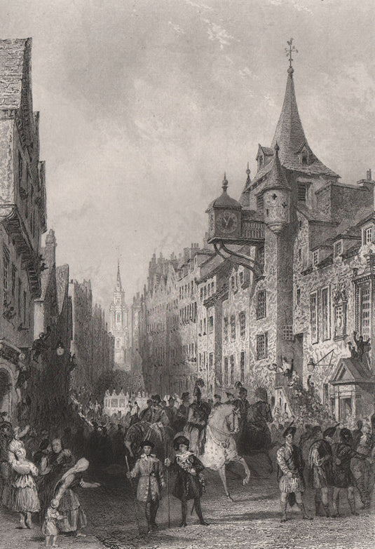 The Canongate, Edinburgh. 1822 procession King George IV Royal Mile ...