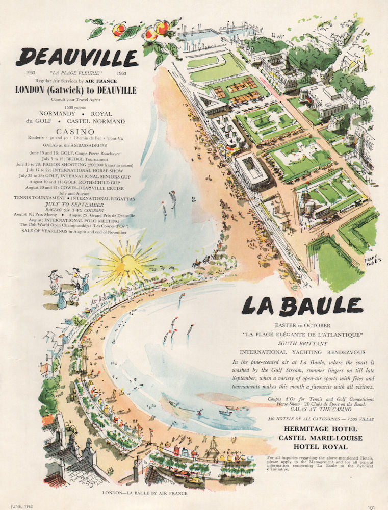 Deauville & La Baule. France advert. BRITISH VOGUE 1963 old vintage ...
