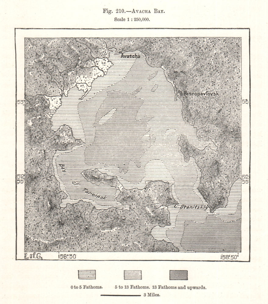 Avacha Bay. Russia. Sketch map 1885 old antique vintage plan chart ...