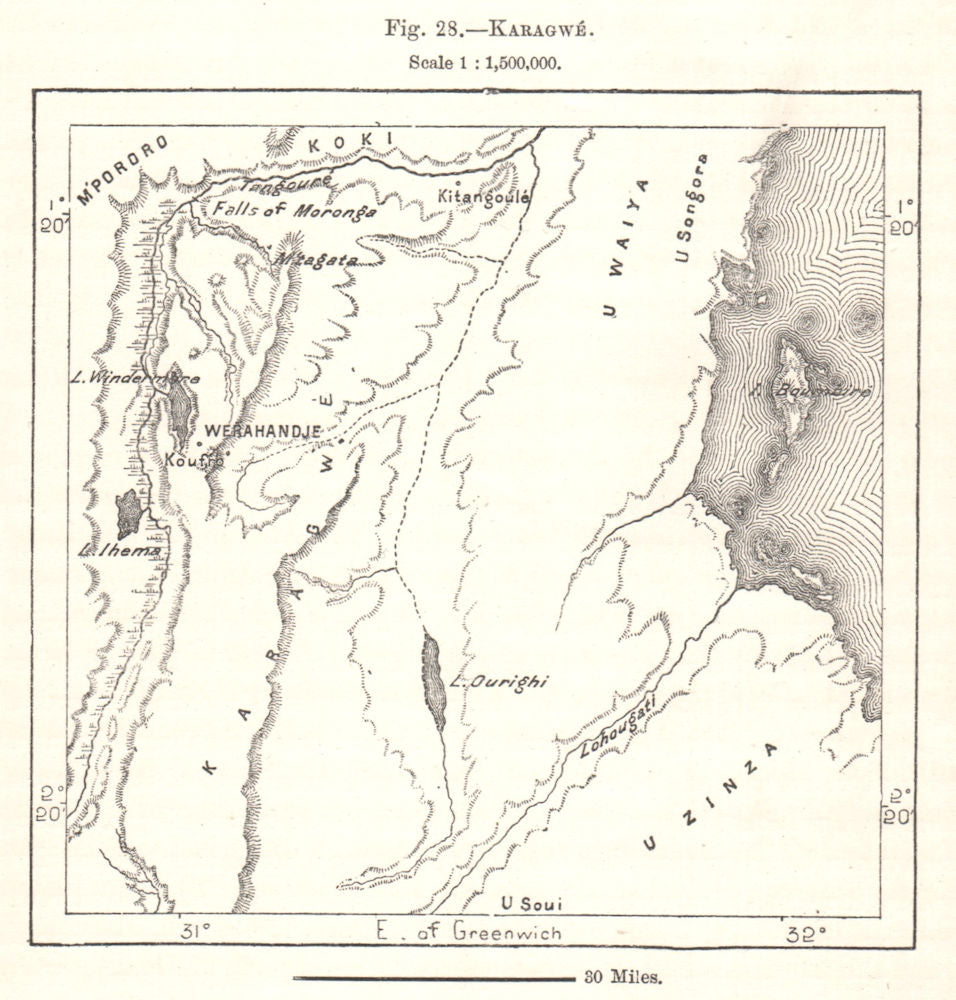 Karagwe. Tanzania. Sketch map 1885 old antique vintage plan chart ...