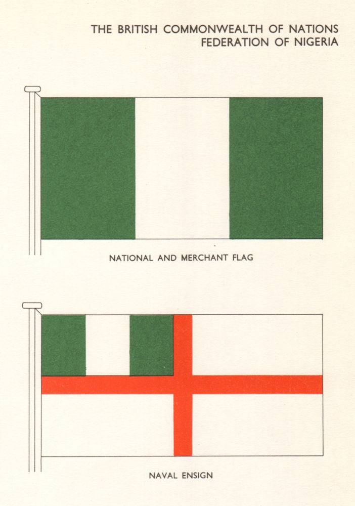 FEDERATION OF NIGERIA FLAGS. National and Merchant Flag, Naval Ensign ...