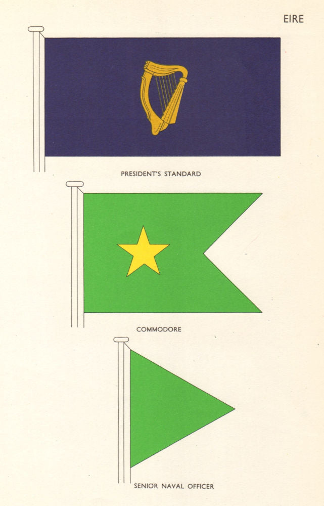 IRELAND FLAGS. Eire. President's Standard, Commodore, Senior Naval ...
