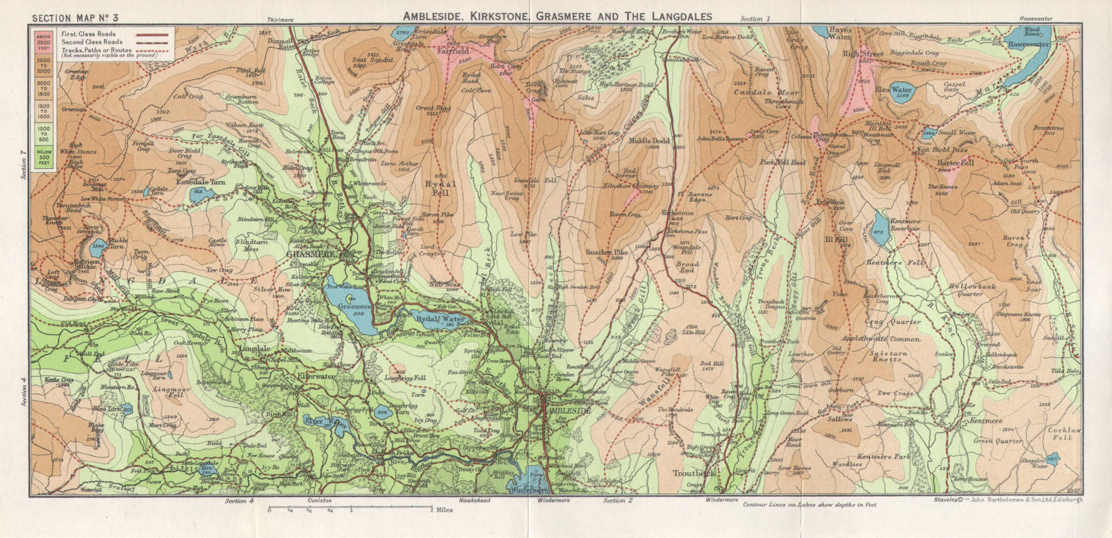 LAKE DISTRICT Ambleside Kirkstone Grasmere Langdales Rydal Fell Cumbria ...