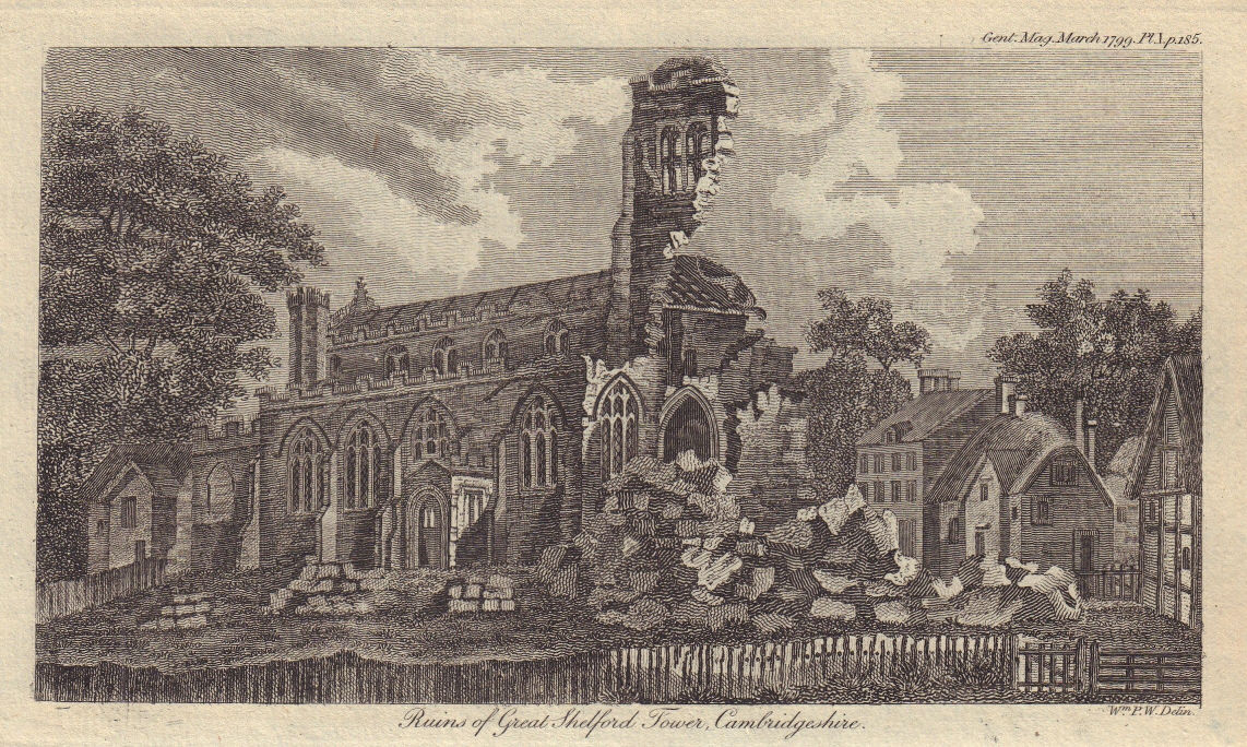 St Mary the Virgin church ruined tower, Great Shelford. Cambridgeshire ...