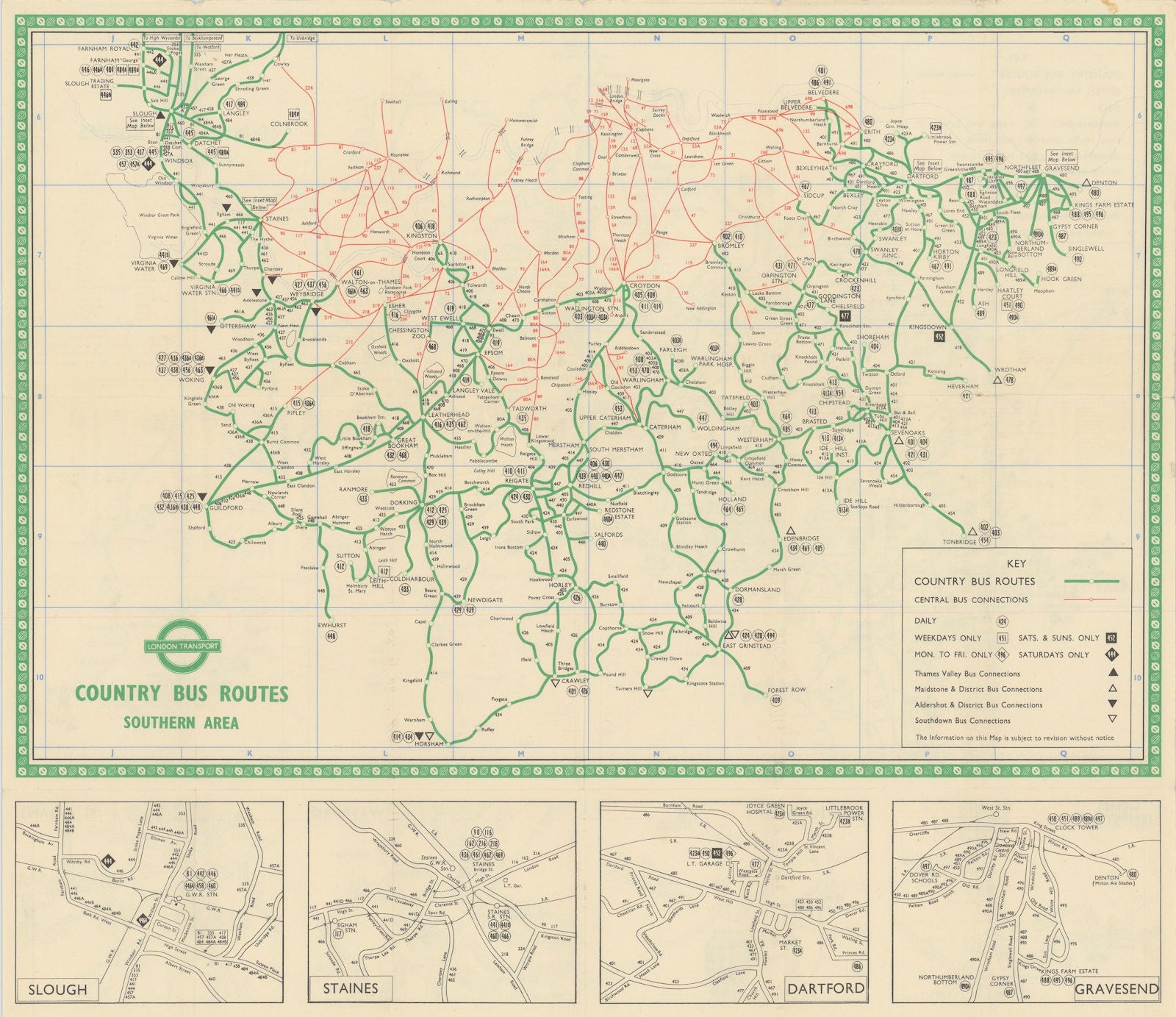 London Transport Bus map Country Area. #1 1948 old vintage plan chart ...