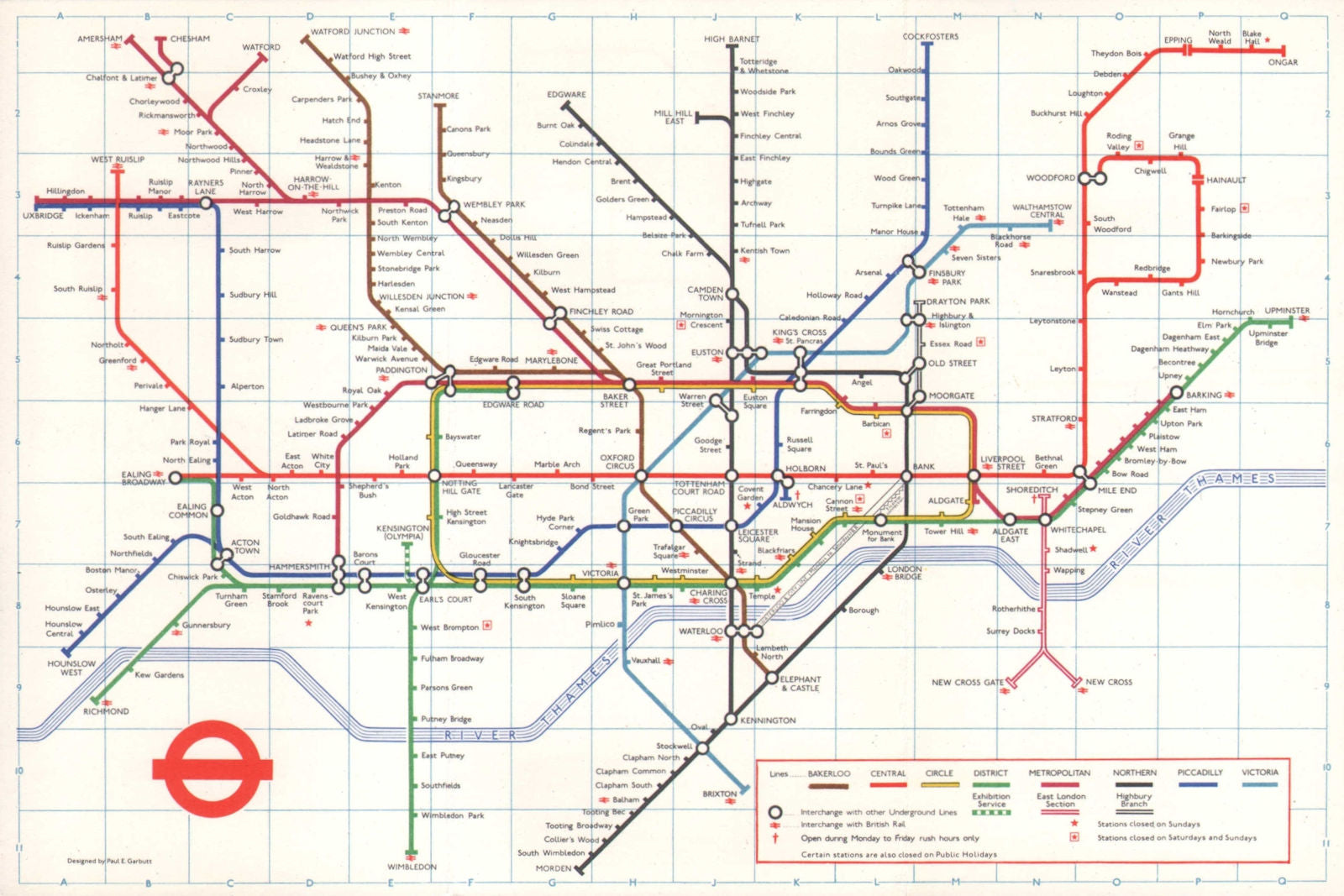 LONDON UNDERGROUND tube map plan. Victoria Line complete. PAUL GARBUTT ...