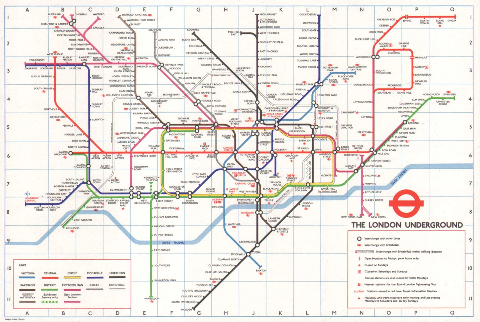 LONDON UNDERGROUND tube map. Jubilee line & Heathrow Central. GARBUTT ...