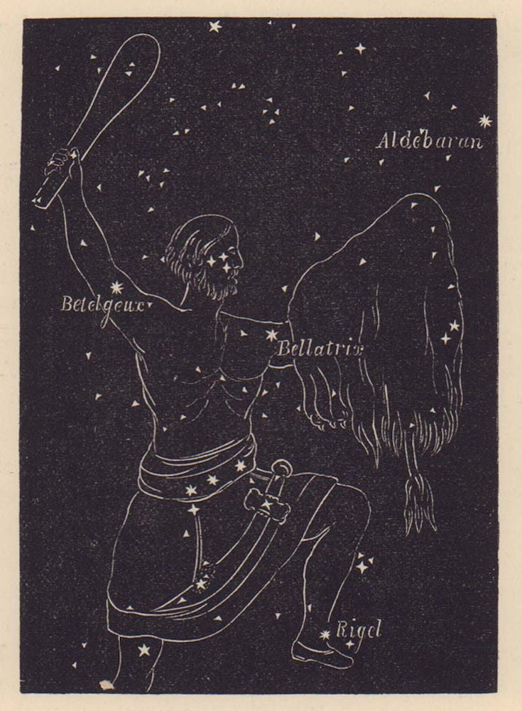 Orion. Star chart. SMALL. PROCTOR 1882 old antique vintage print ...