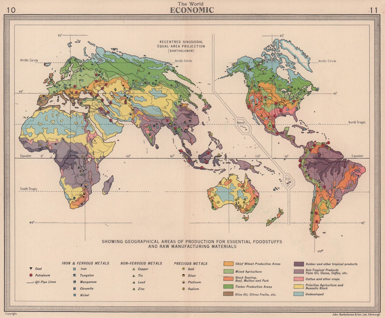 World Economic. Recentred Sinusoidal equal-area projection. BARTHOLOMEW ...