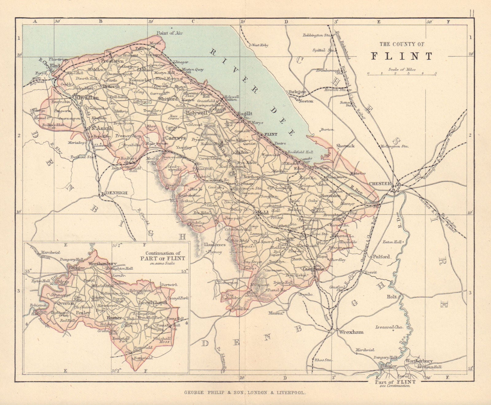 FLINTSHIRE "County of Flint" Rhyl Prestatyn Hawarden Wales BARTHOLOMEW ...