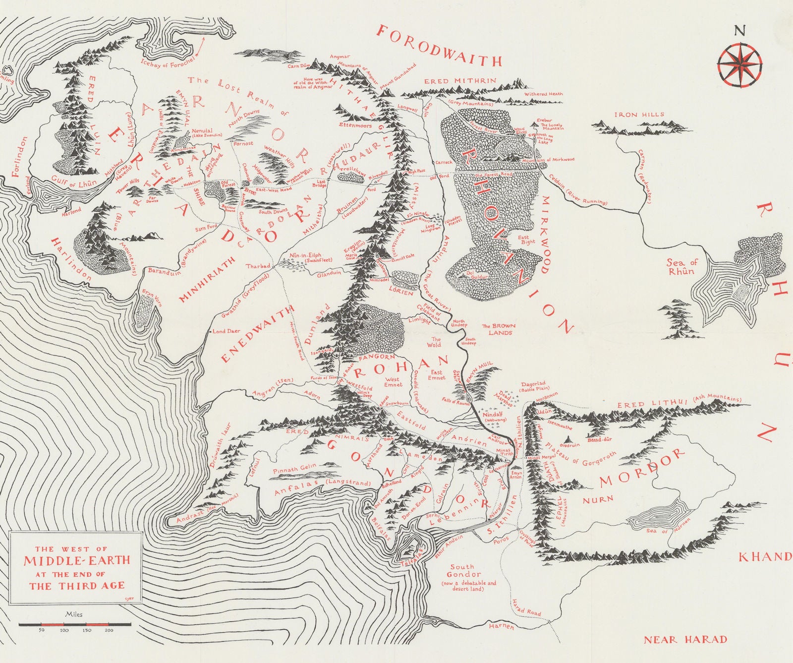The West of Middle-Earth at the end of the Third Age Lord/Rings TOLKIEN ...
