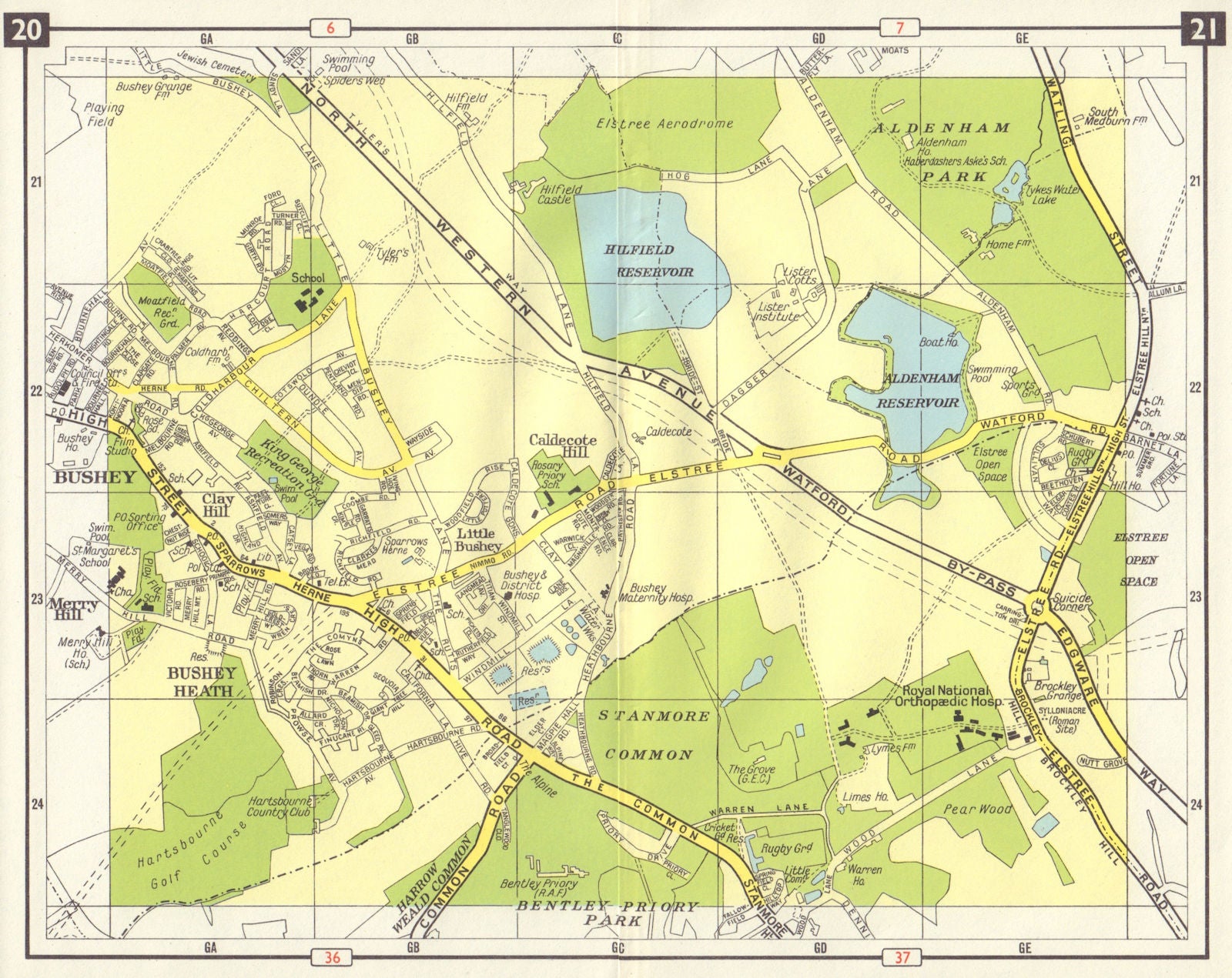 NW LONDON Bushey Elstree Stanmore Aldenham Park Caldecote M1 projected ...