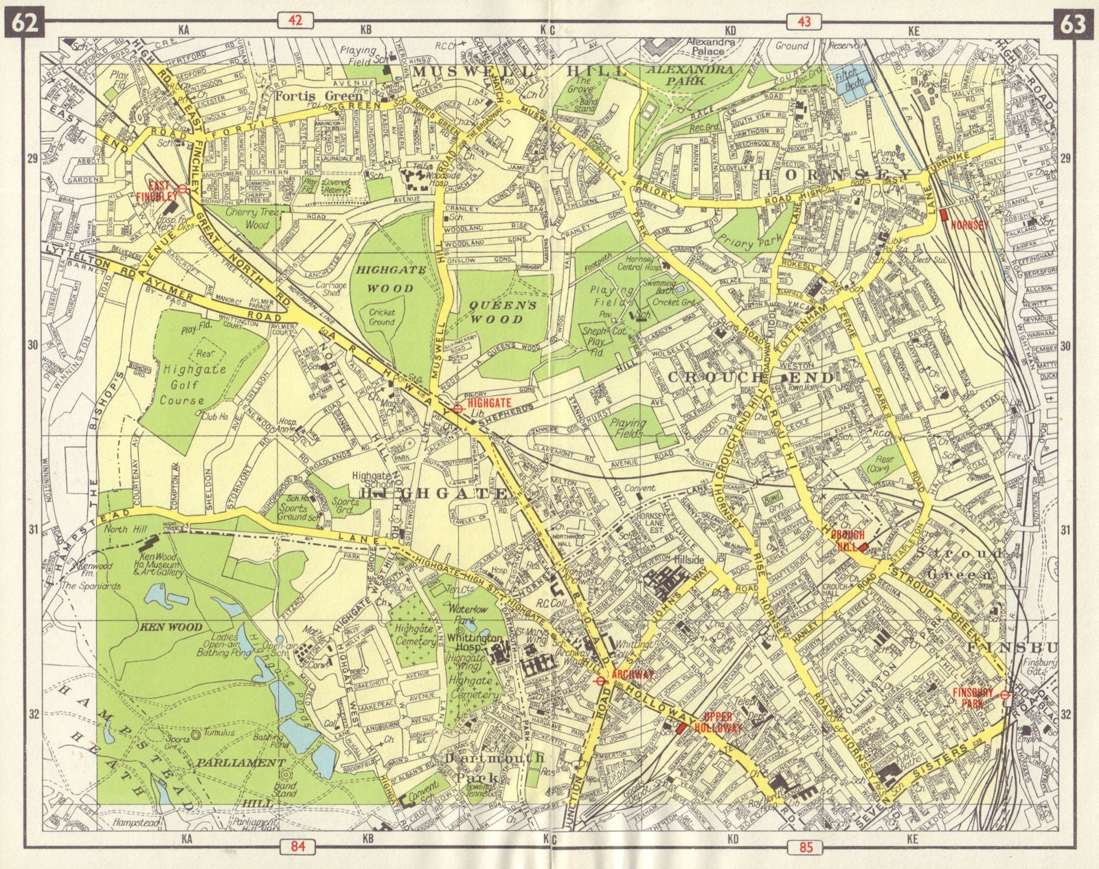 N LONDON Muswell Hill Hornsey Stroud Green Crouch End Highgate Finsbury ...