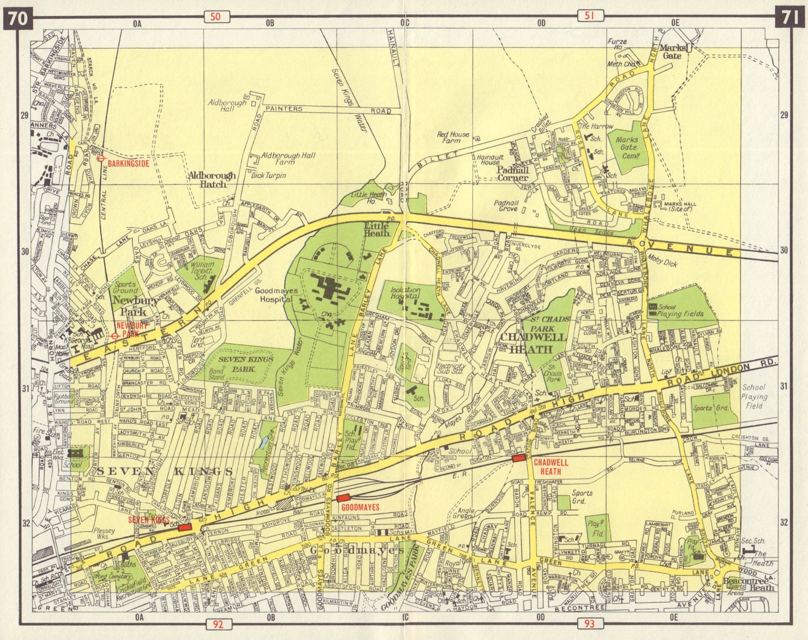 NE LONDON Chadwell Heath Goodmayes Seven Kings Barkingside Newbury Pk ...