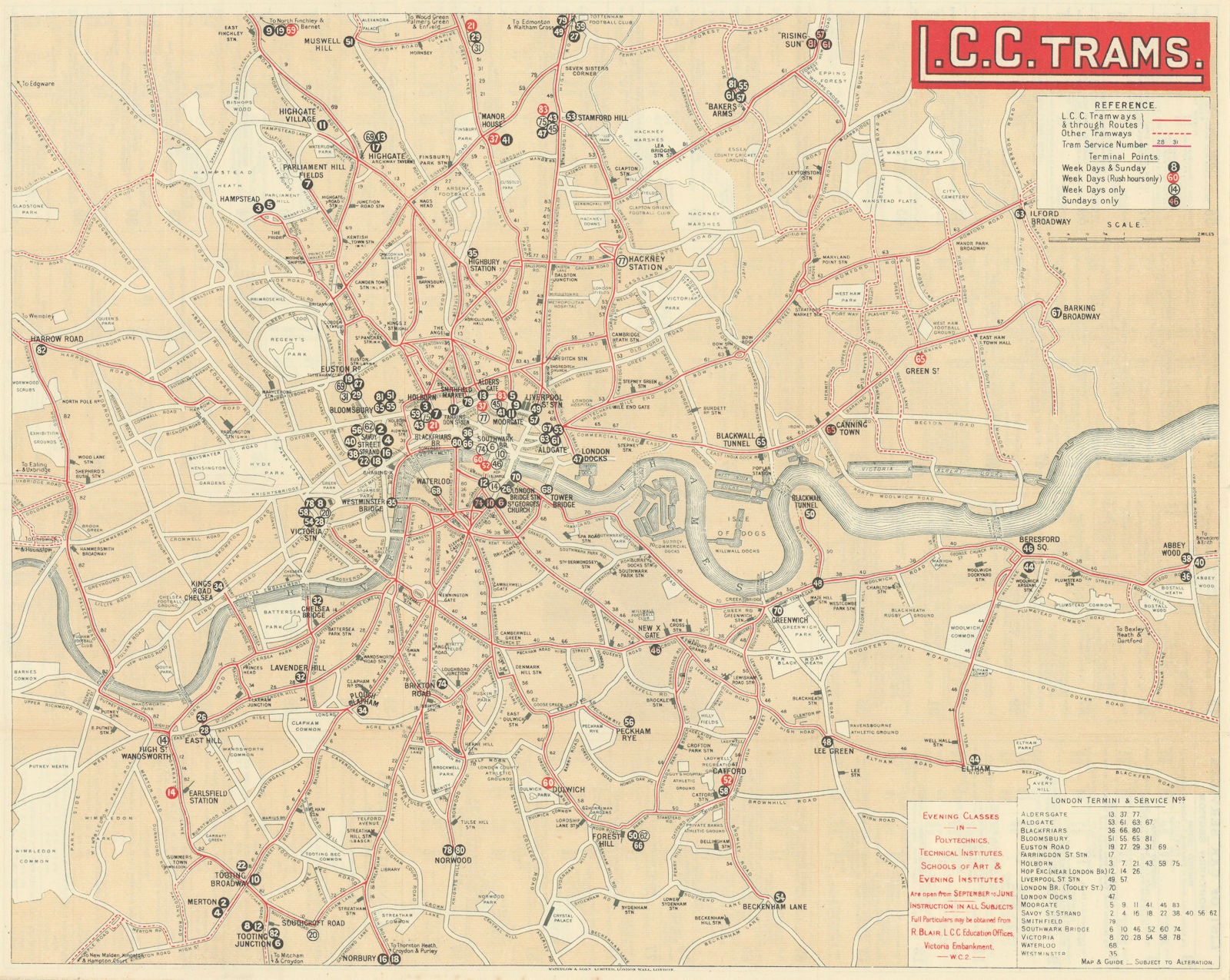 L.C.C. Trams. London County Council Tramways routes 1920 old antique ...