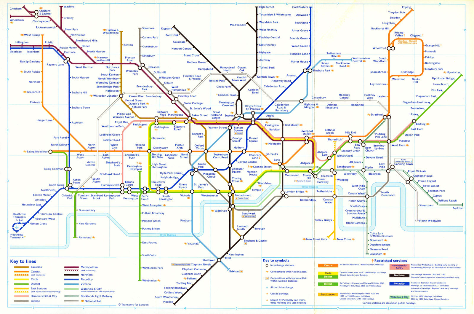 LONDON UNDERGROUND tube map. Jubilee line & Lewisham DLR complete ...