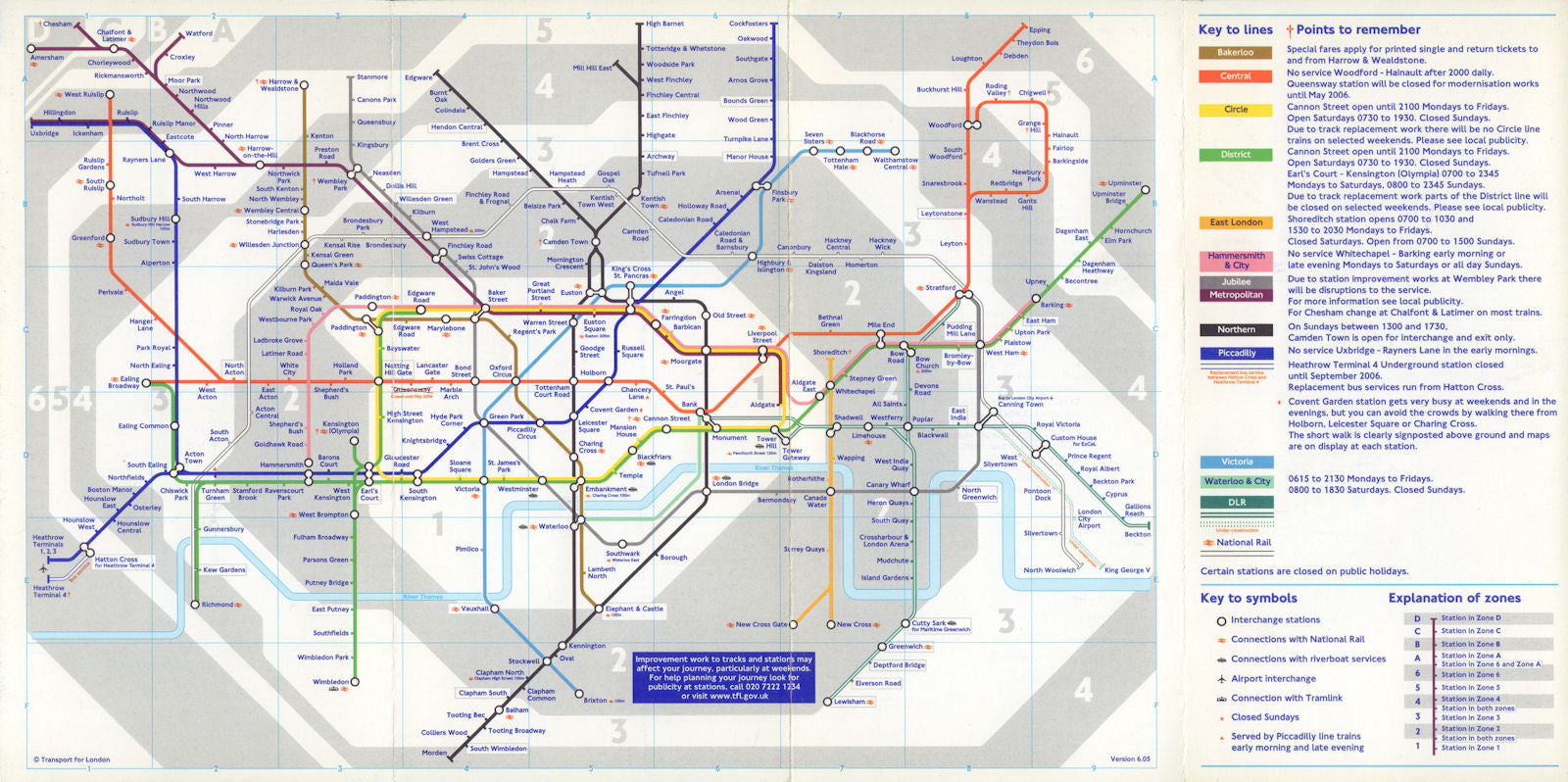 LONDON UNDERGROUND tube map. LHR T4 closed. DLR King George V u/c. June ...