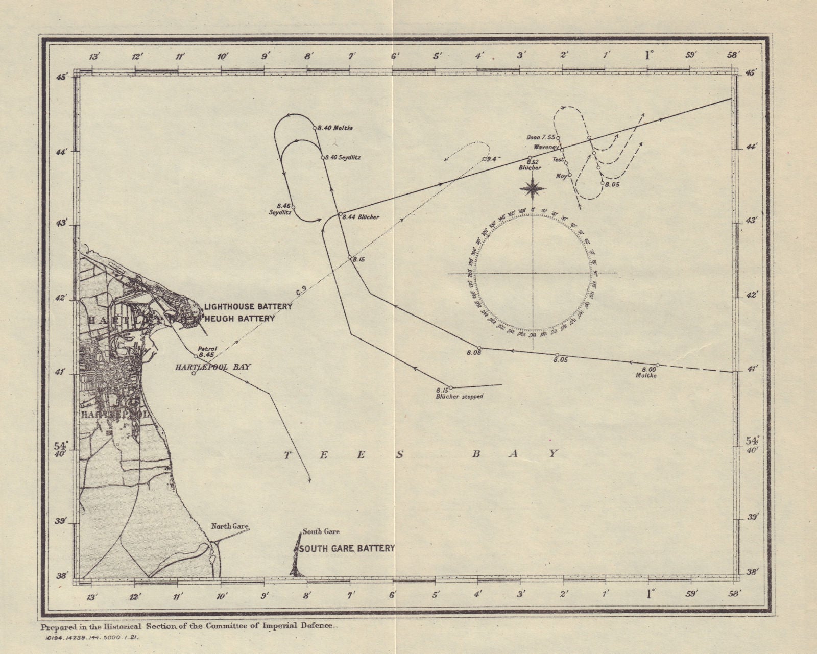 Bombardment of Hartlepool, 16th December 1914. First World War. 1921 ...