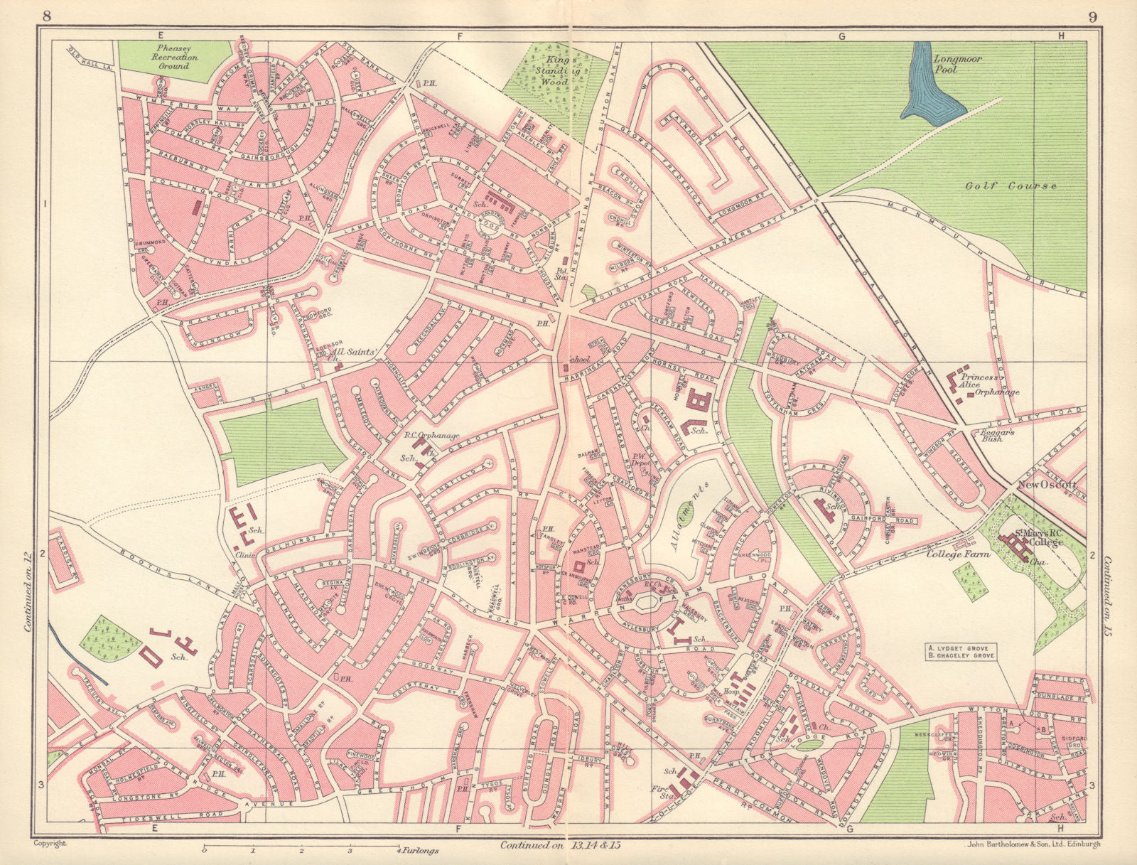 BIRMINGHAM NORTH New Oscott Kingstanding Perry Barr 1954 old vintage ...