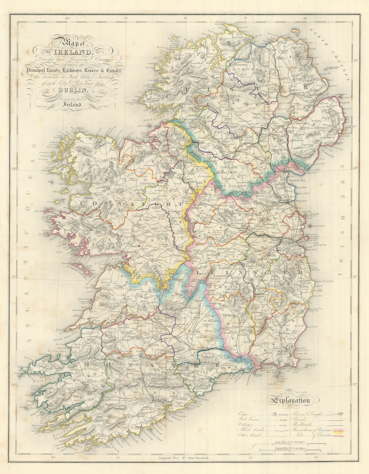 "Map of Ireland, divided into provinces & counties…". LEWIS/CREIGHTON ...