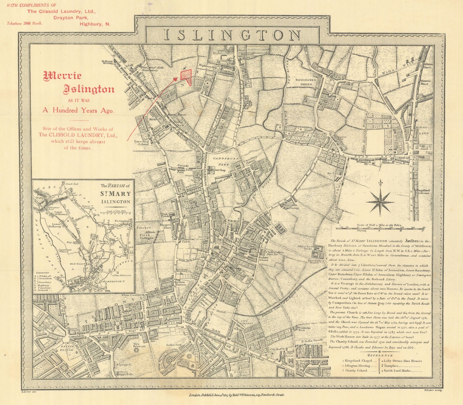 Merrie Islington as it was A Hundred Years Ago. BENJAMIN BAKER 1817 ...