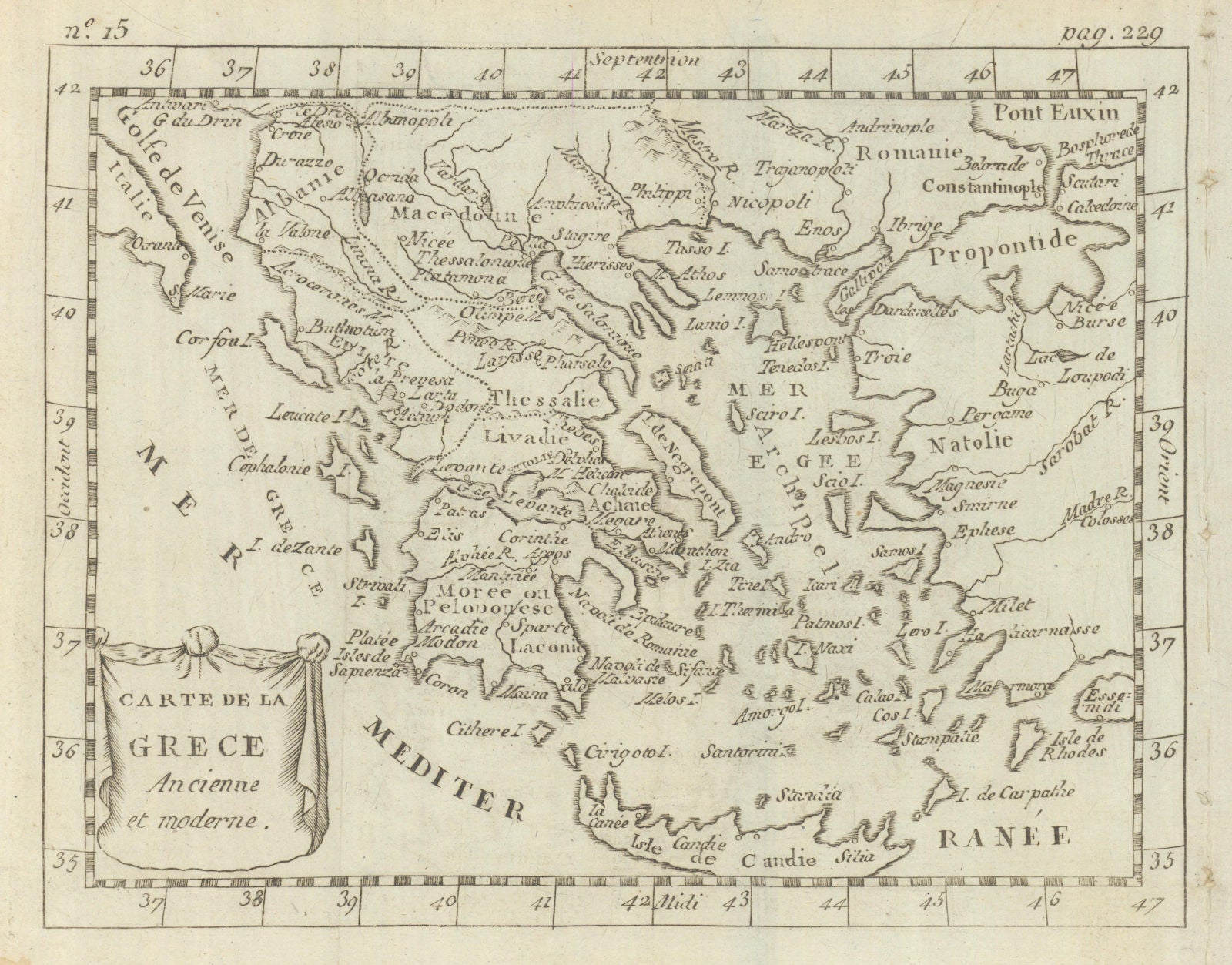 Carte de la Grece Ancienne et moderne. Greece & Aegean. BUFFIER c1818 ...