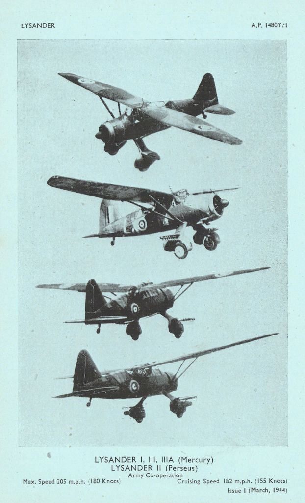 Westland Lysander Trainer or Target tug. Aircraft recognition photos ...