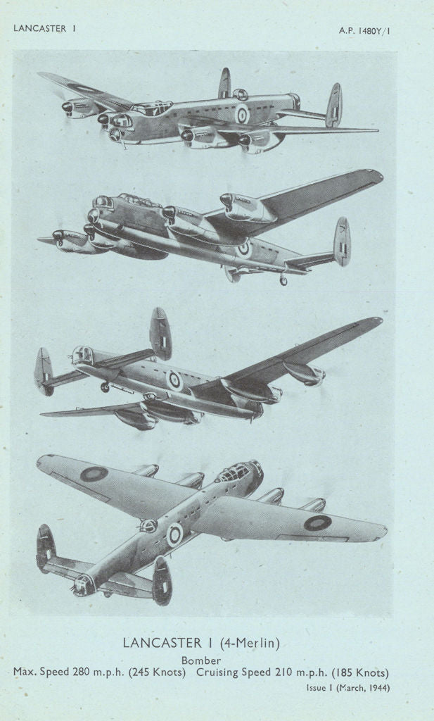 Avro Lancaster I Bomber. Air Ministry aircraft recognition photos 1944 ...