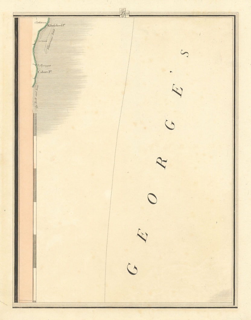 IRELAND. St George's Channel. Section 28. CARY 1824 old antique map ...