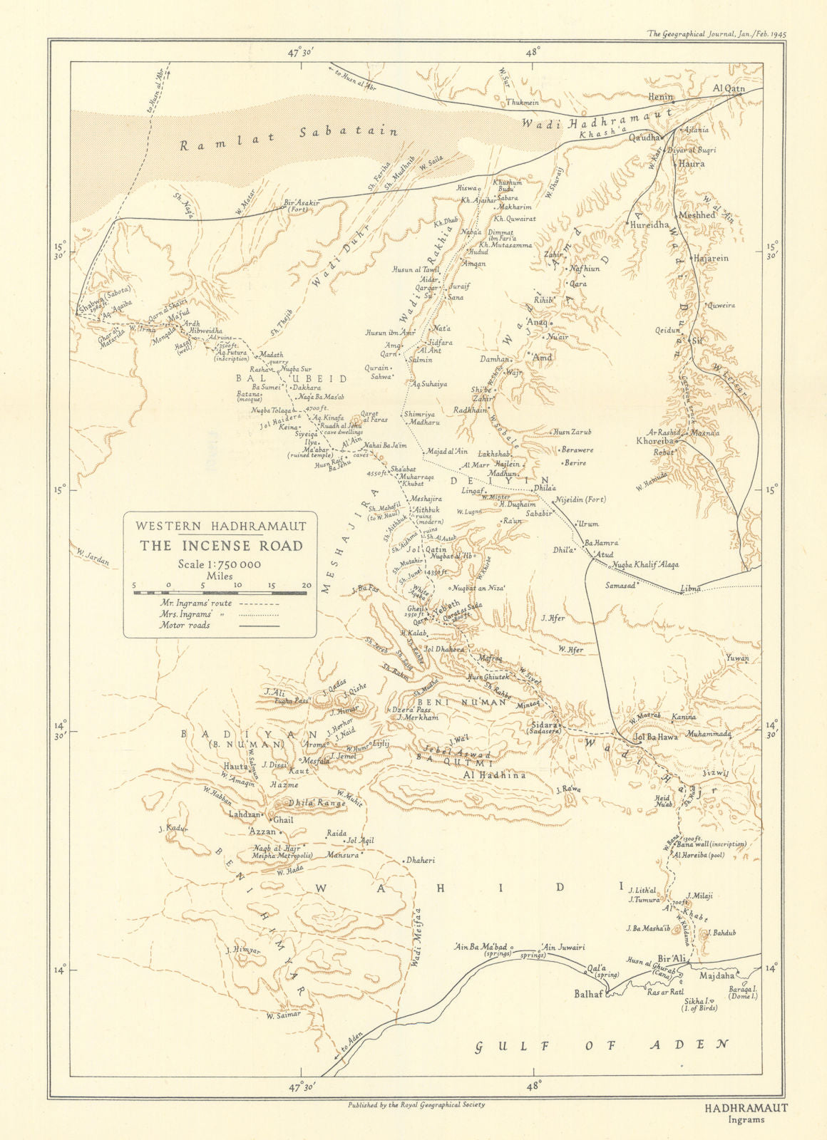 Western Hadhramaut: The Incense Road. Yemen. RGS/William Harold Ingrams ...