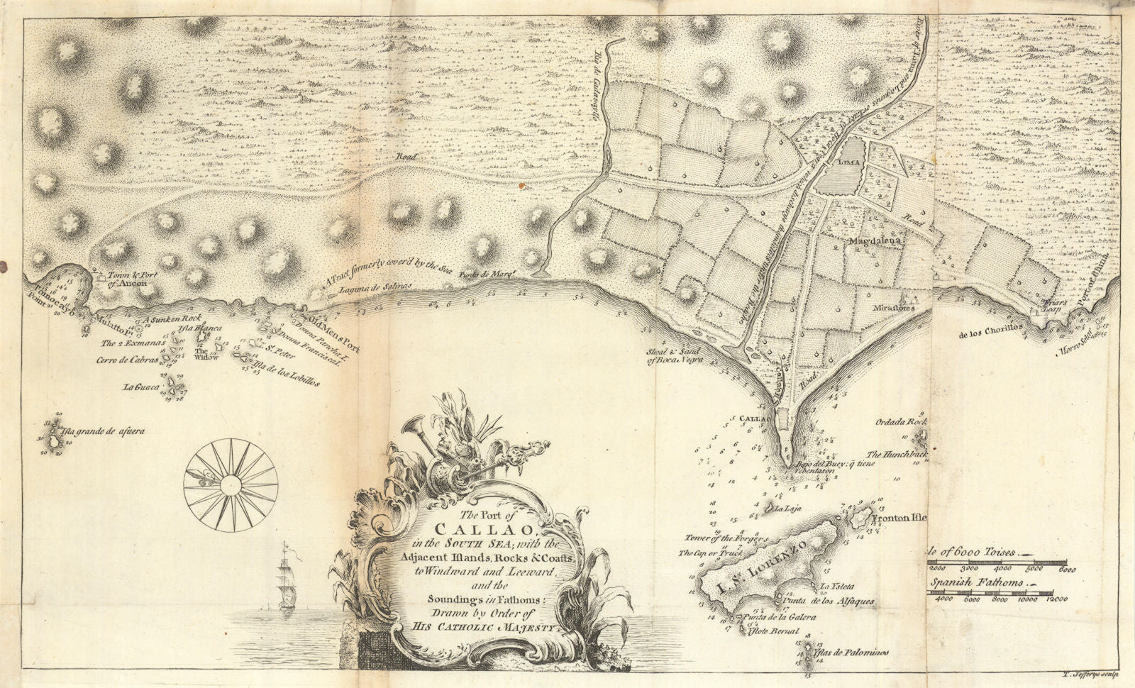 The Port of Callao in the South Sea… Lima, Peru. JEFFERYS / Gent's Mag ...