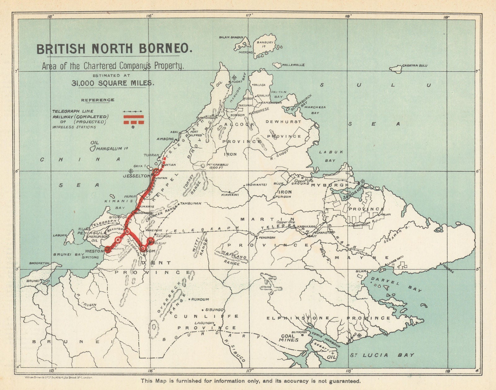 British North Borneo area of the Chartered Company's Property. Railways ...