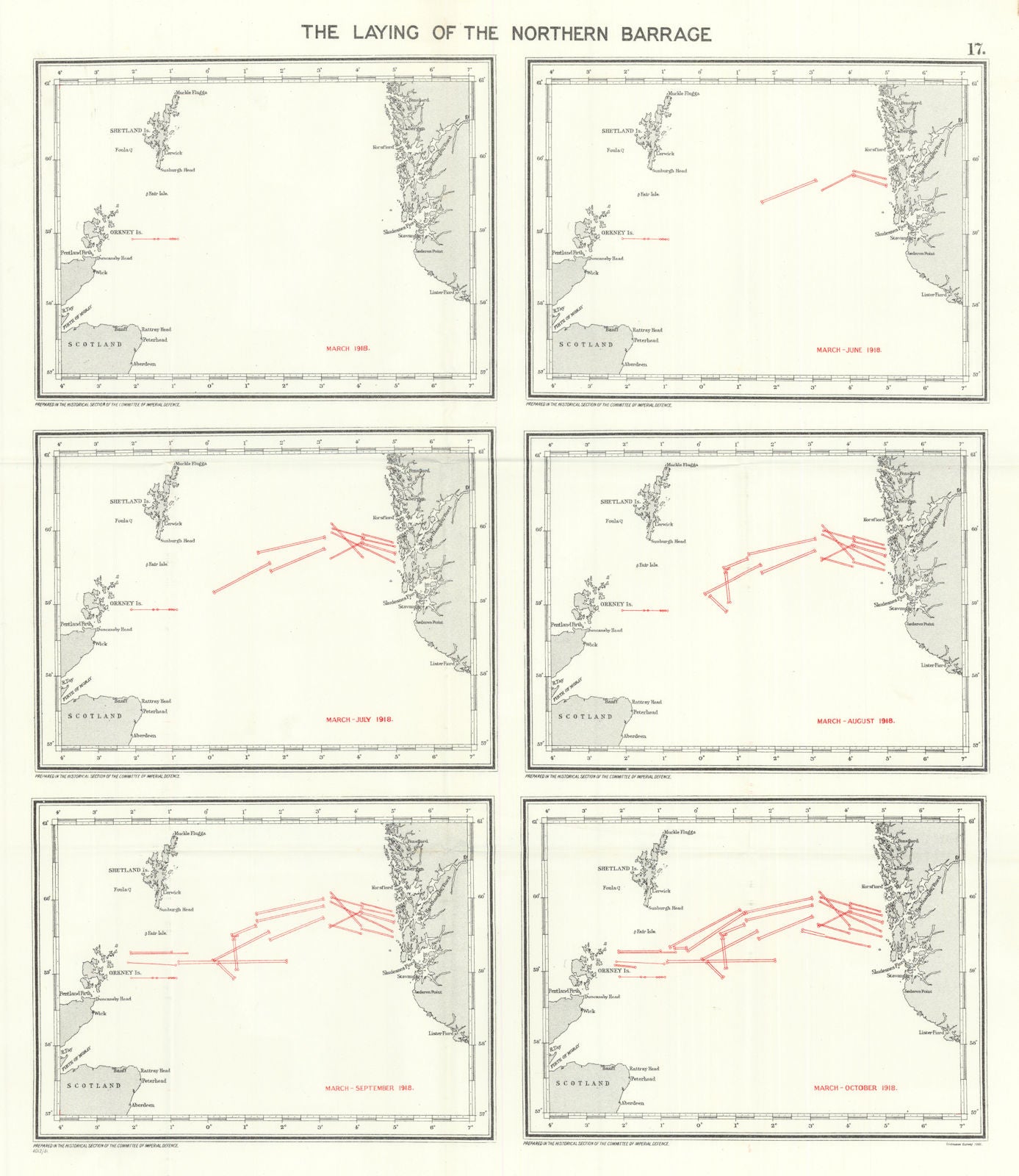 Laying the North Sea Mine Barrage March-October 1918. First World War ...