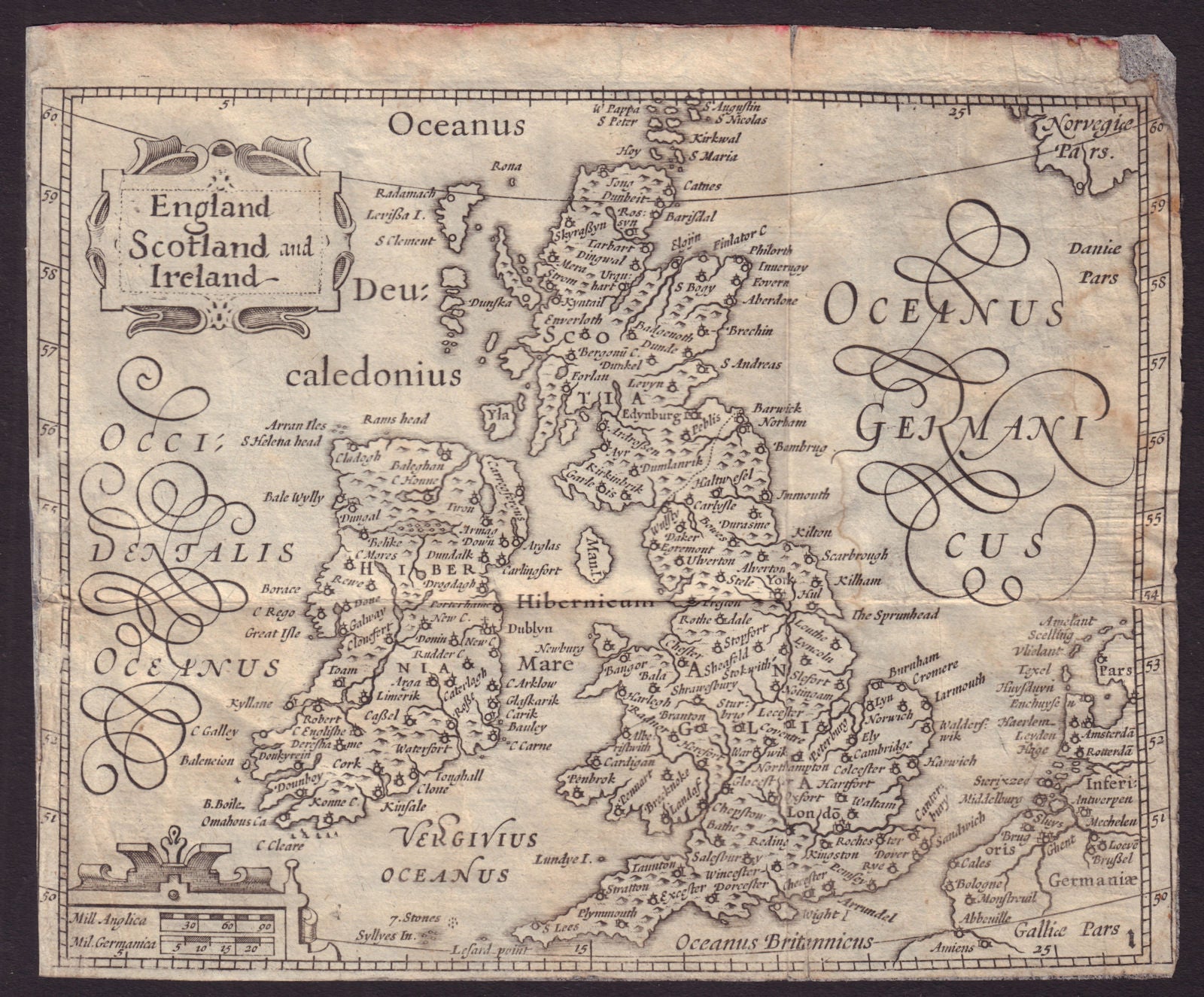 England, Scotland & Ireland by Keere. "Speed miniature" British Isles ...