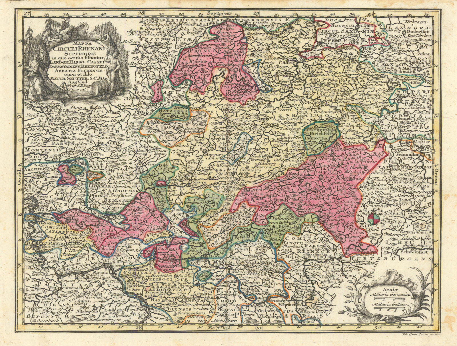 Mappa Circuli Rhenani Superioris… Upper Rhenish Circle. Seutter c1744 ...